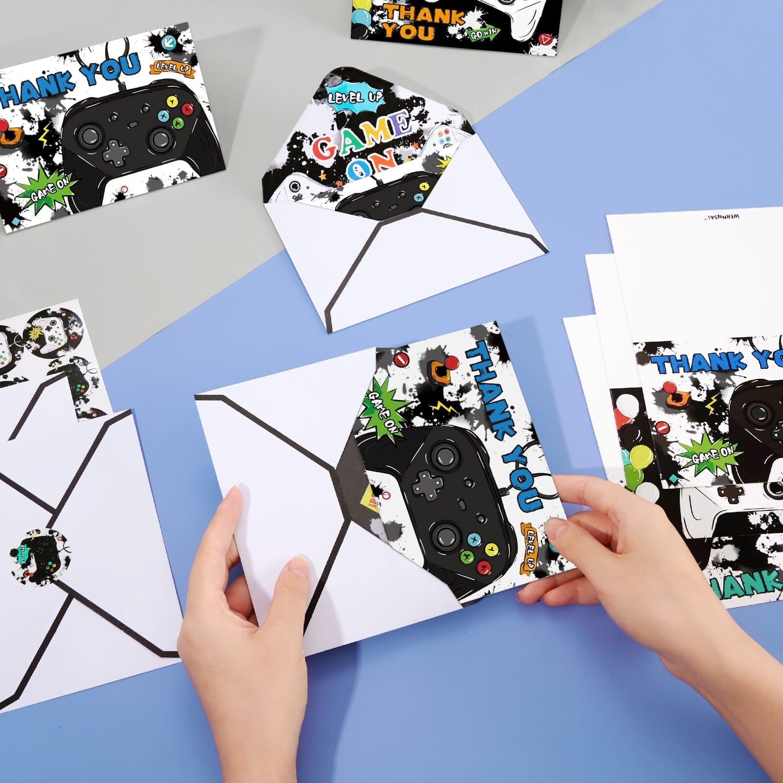 Snapklik.com : WERNNSAI Video Game Thank You Cards - 24 PCS Video Game ...