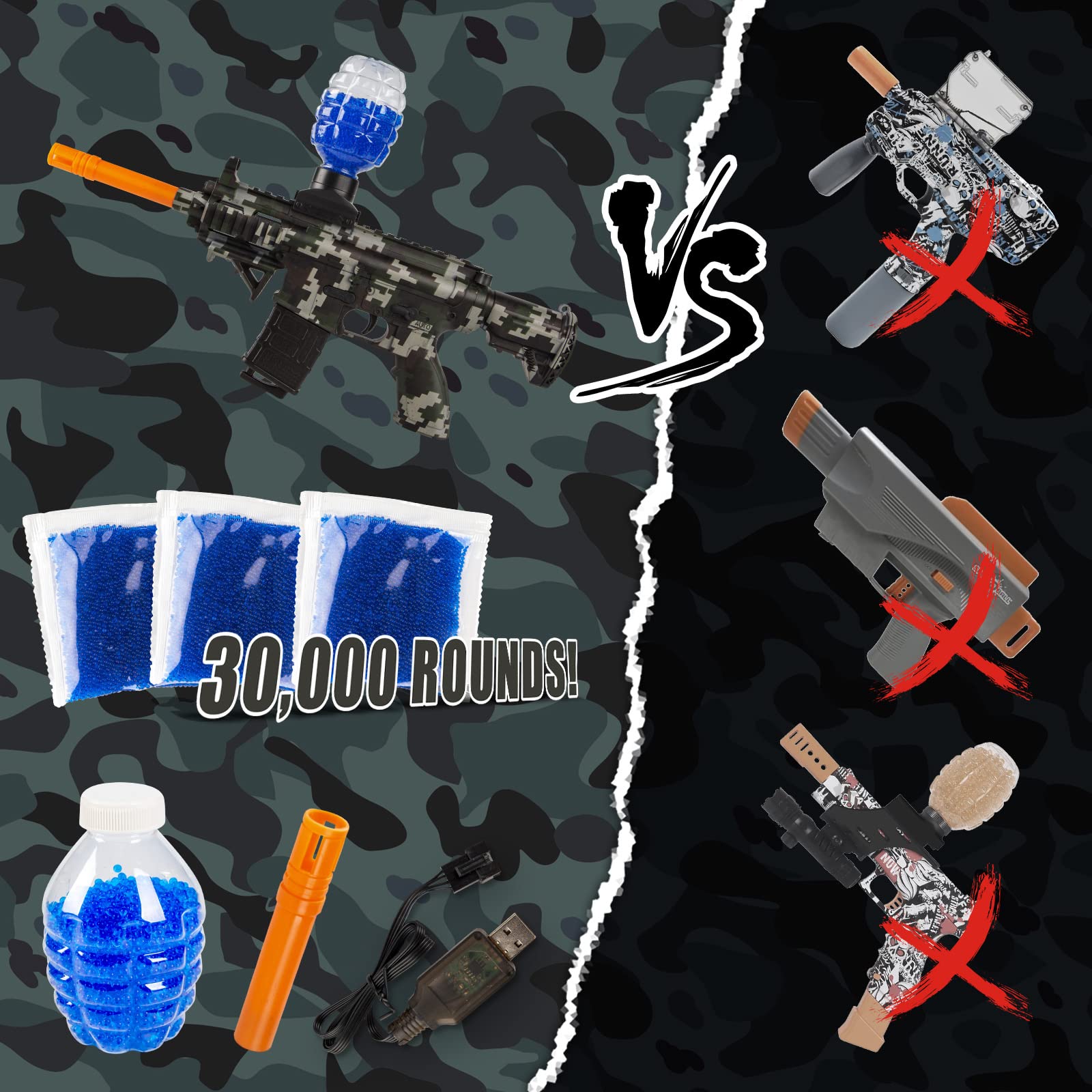 Buy Gel Blaster Gun,M4camouflage Gel Ball Blaster Gel Gun with 30000 ...