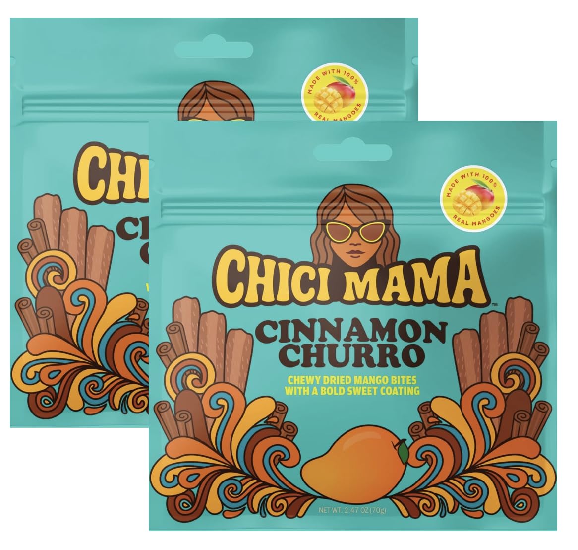 Amazon.com: Chici Mama Cinnamon Churro Mango Bites, 2 Pack – Made with ...