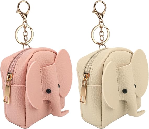 Amazon.com: 2pcs Mini Backpack Keychains, Cute Elephant Small Wallet ...