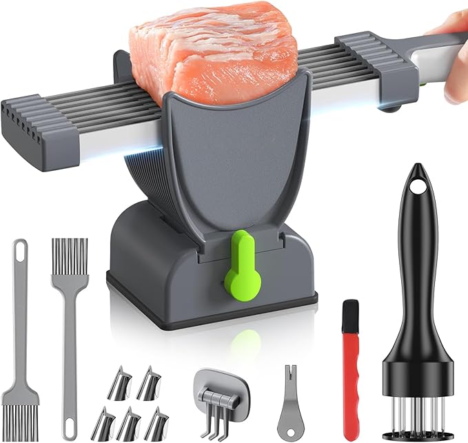 Amazon.com: Fresh Meat Slicer Manual, Adjustable 2mm/4mm Thickness, 17 ...