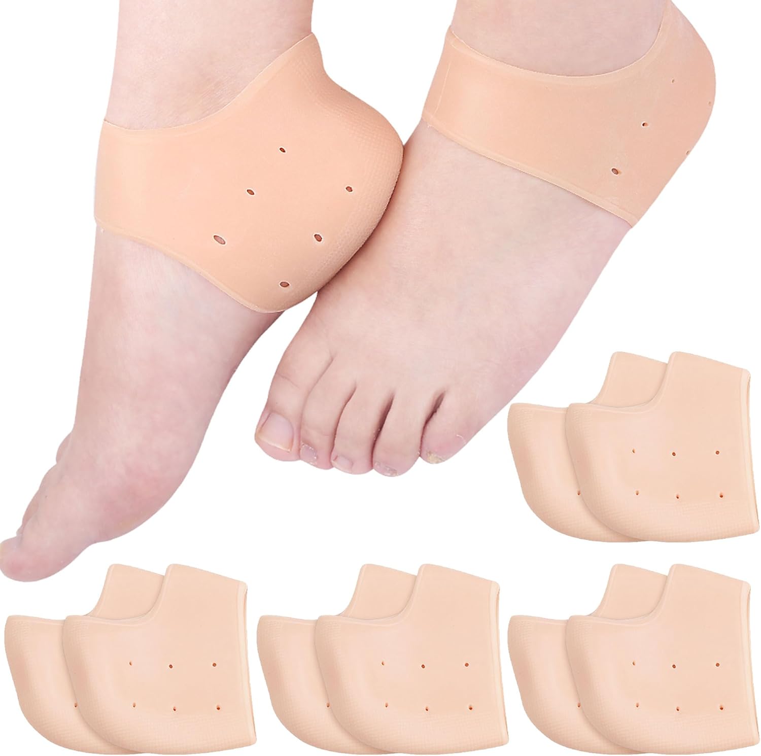 Amazon.com : Silicone Heel Protectors for Cracked Heels 4 Pair (8 Pack ...