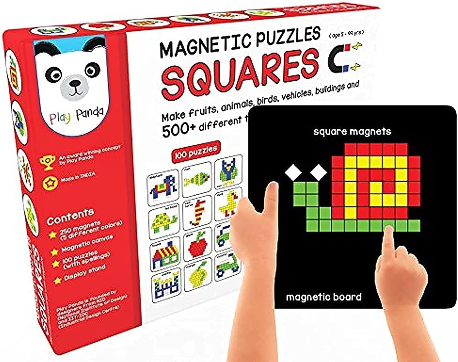 Buy Play Panda New Magnetic Puzzles : Squares - includes 250 Colorful ...