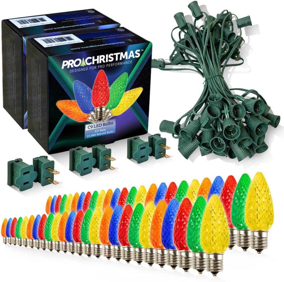 Pro Christmas C9 LED Christmas Lights Kit for Rooflines & Pathways ...
