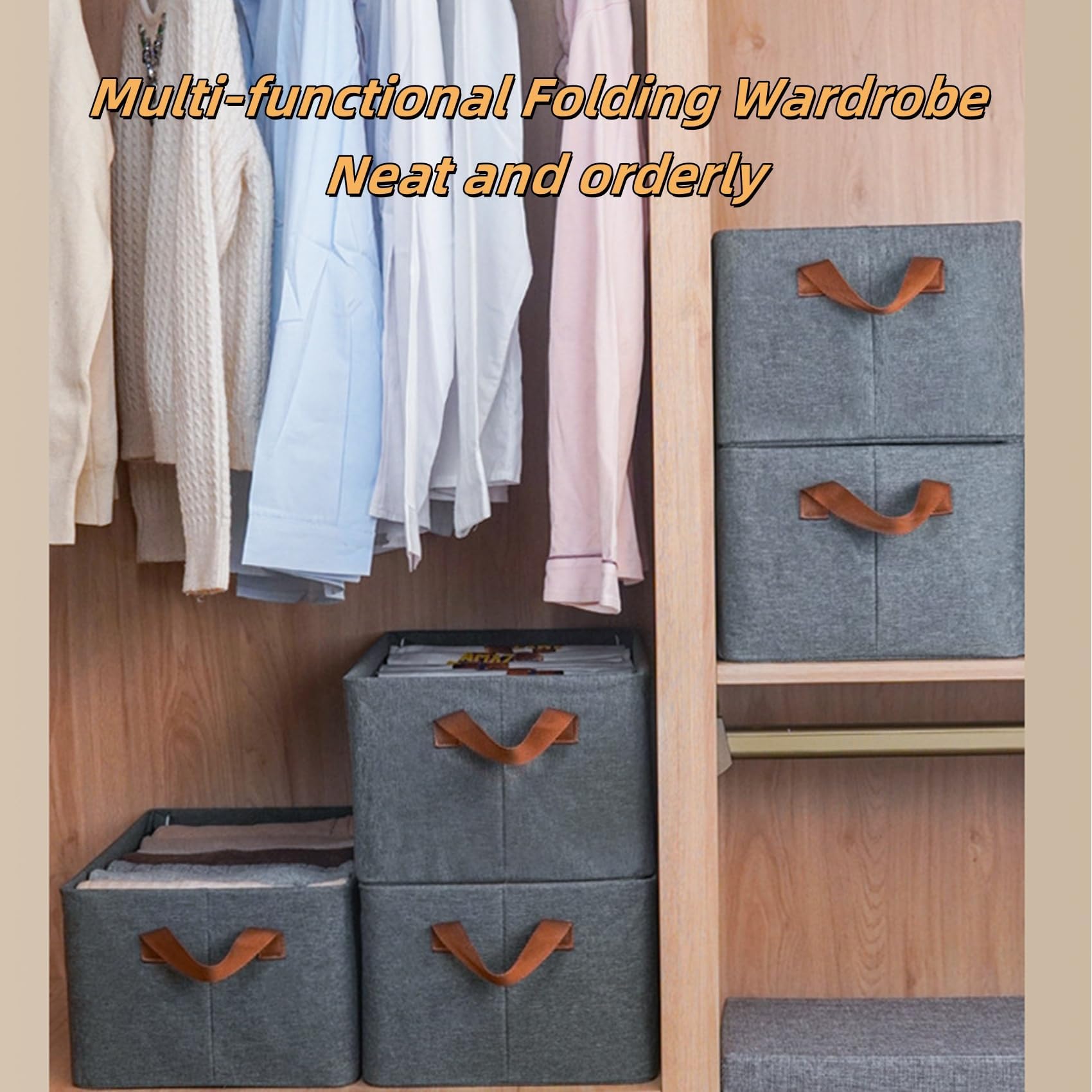 Foldable Wardrobe Cation Multi-Functional Folding Wadobe,Closet Clothes ...