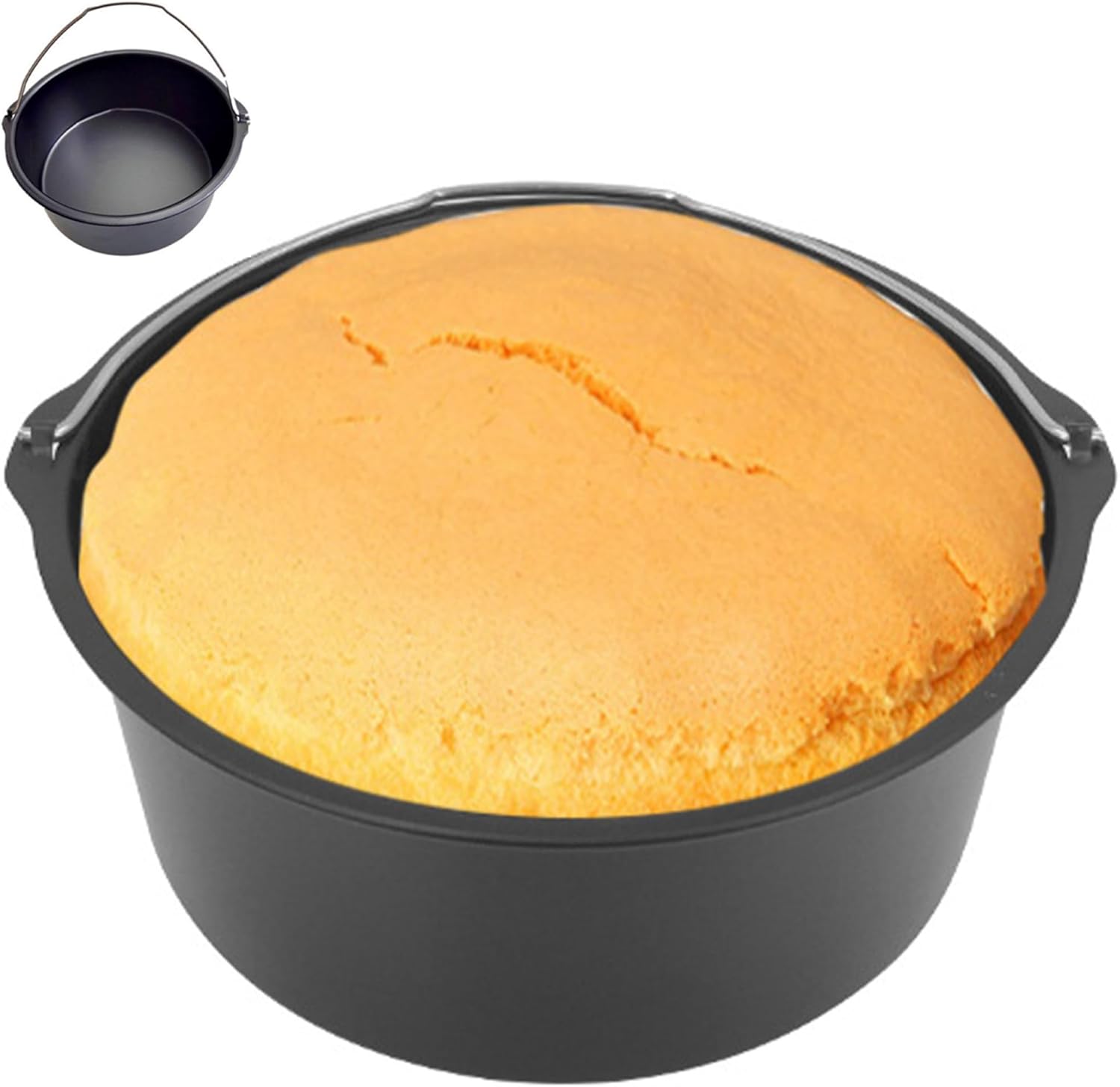 Air Fryer Pans for Oven, 8inch Universal Cake Barrel with Handle, Heat ...