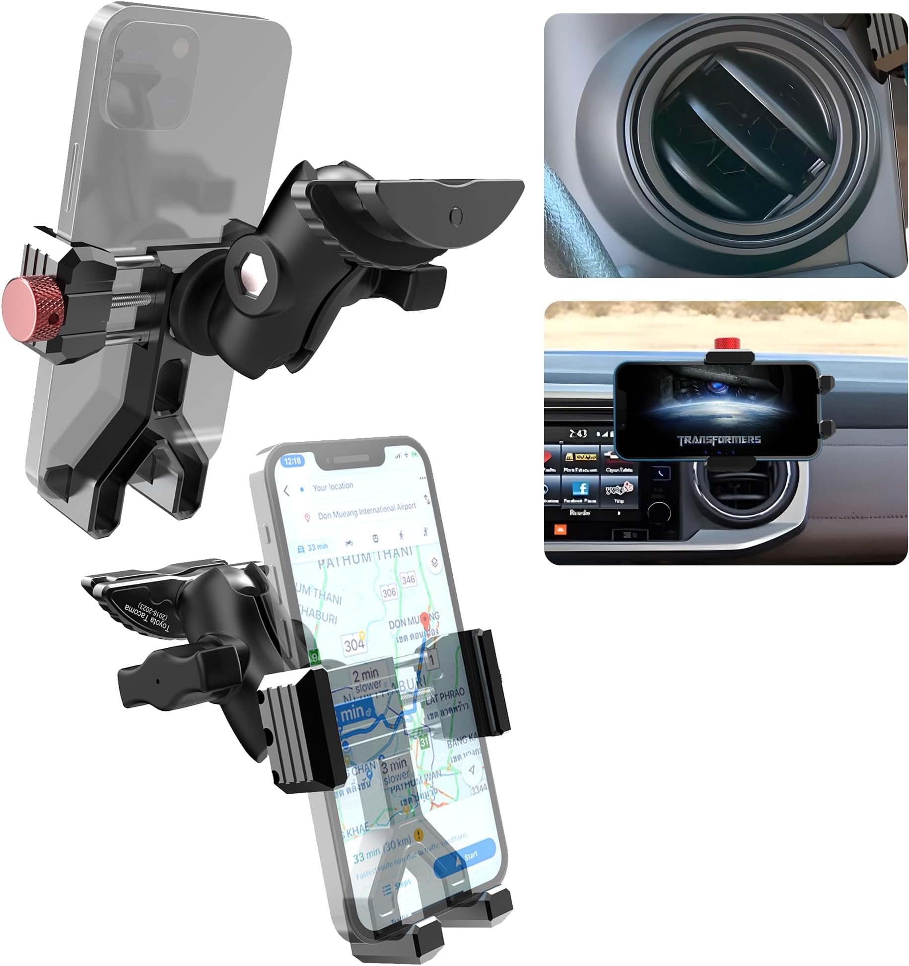 Amazon.com: Upgraded Aluminum Phone Mount for Toyota Tacoma (2016-2023 ...