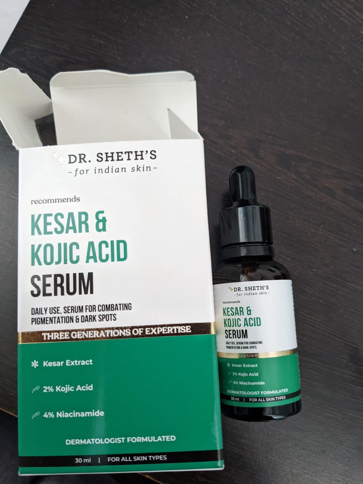 Dr Sheth's Kesar & 2% Kojic Acid Ampoule Serum | Prevents Pigmentation ...
