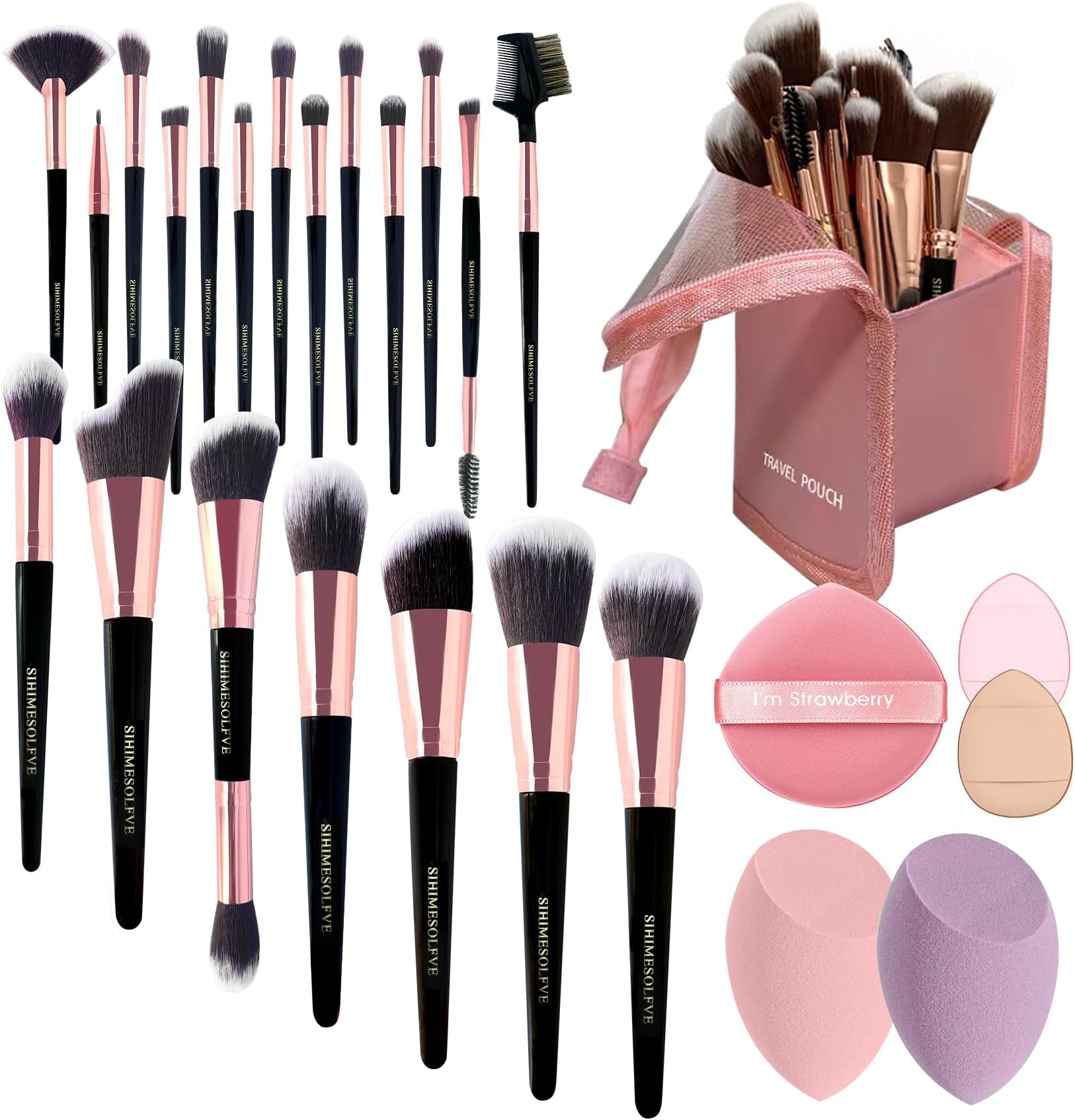 Amazon.com: Makeup Brush 15Pcs Eye And Face Professional Makeup Brush ...
