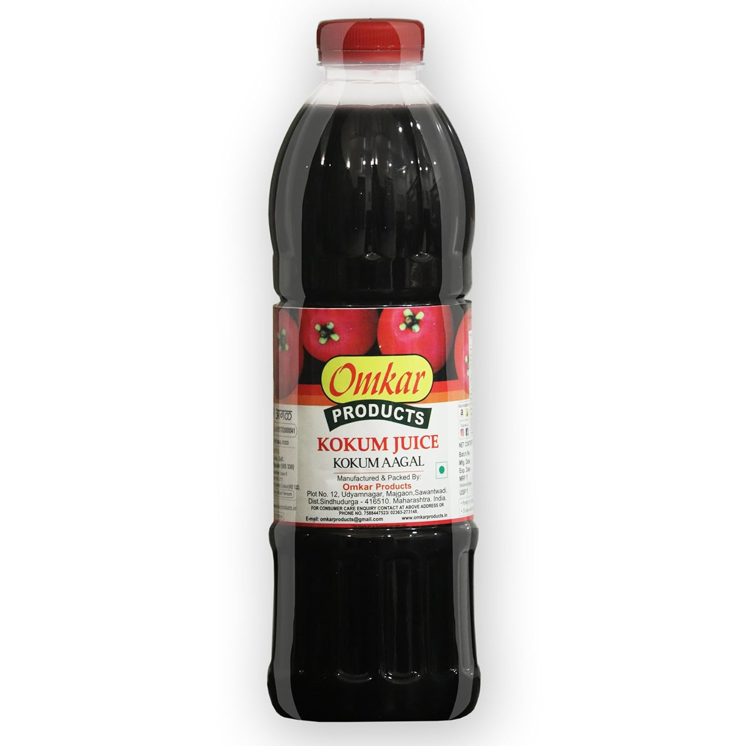 Omkar Products Kokam Juice/Agal 1Ltr (Bottle) | Without Sugar | Natural ...