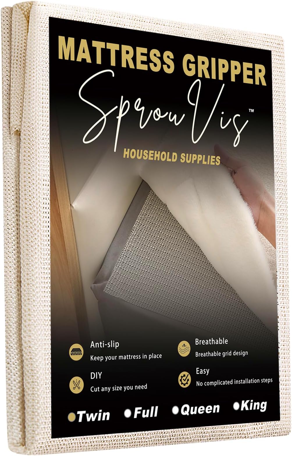 Amazon.com: TRU Lite Bedding Non Slip Mattress Pad - Grip Pad Locks in ...