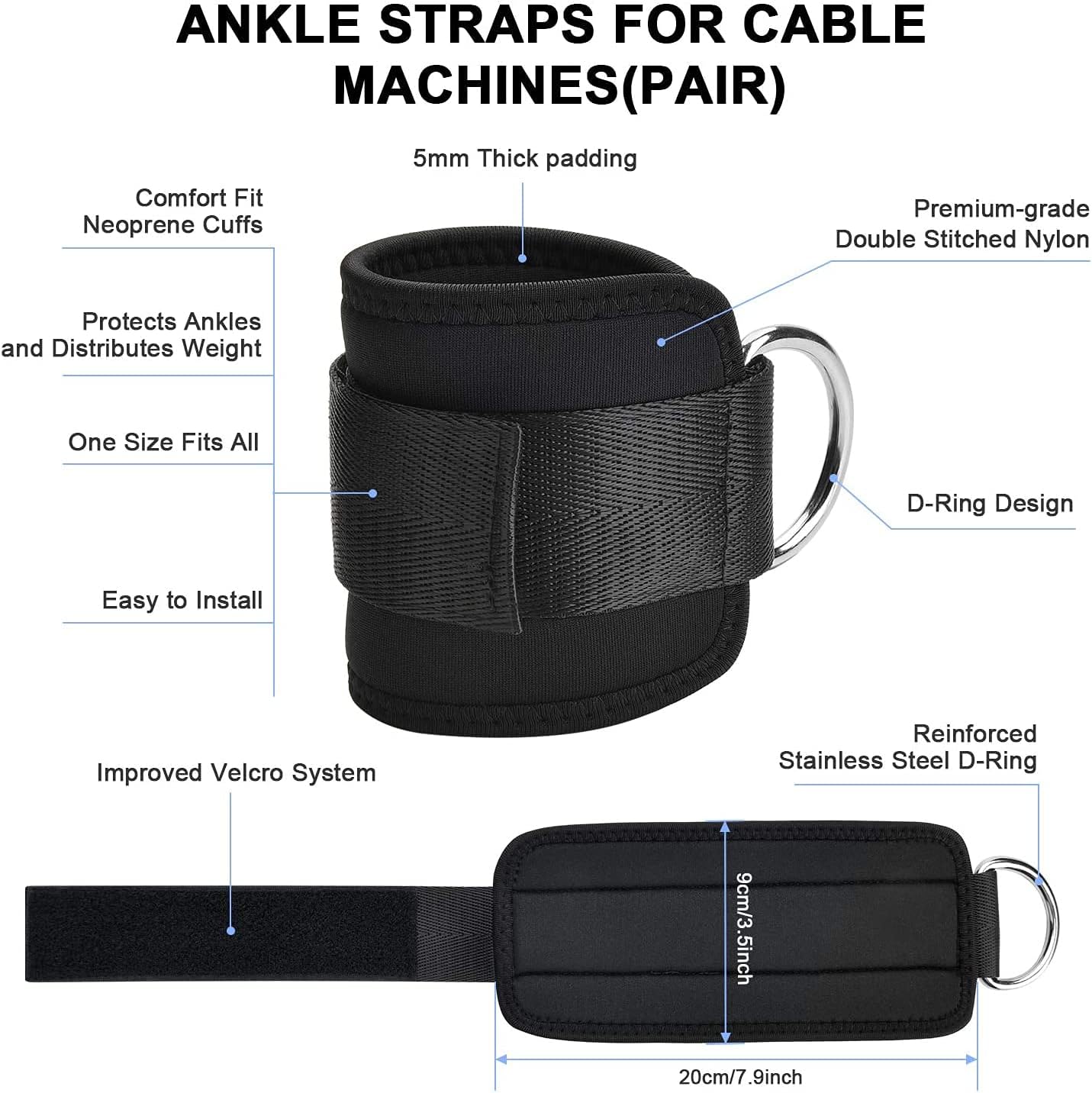 Ankle Straps, Foot Straps, 2 Foot Straps, Foot Straps, D-Ring Ankle ...