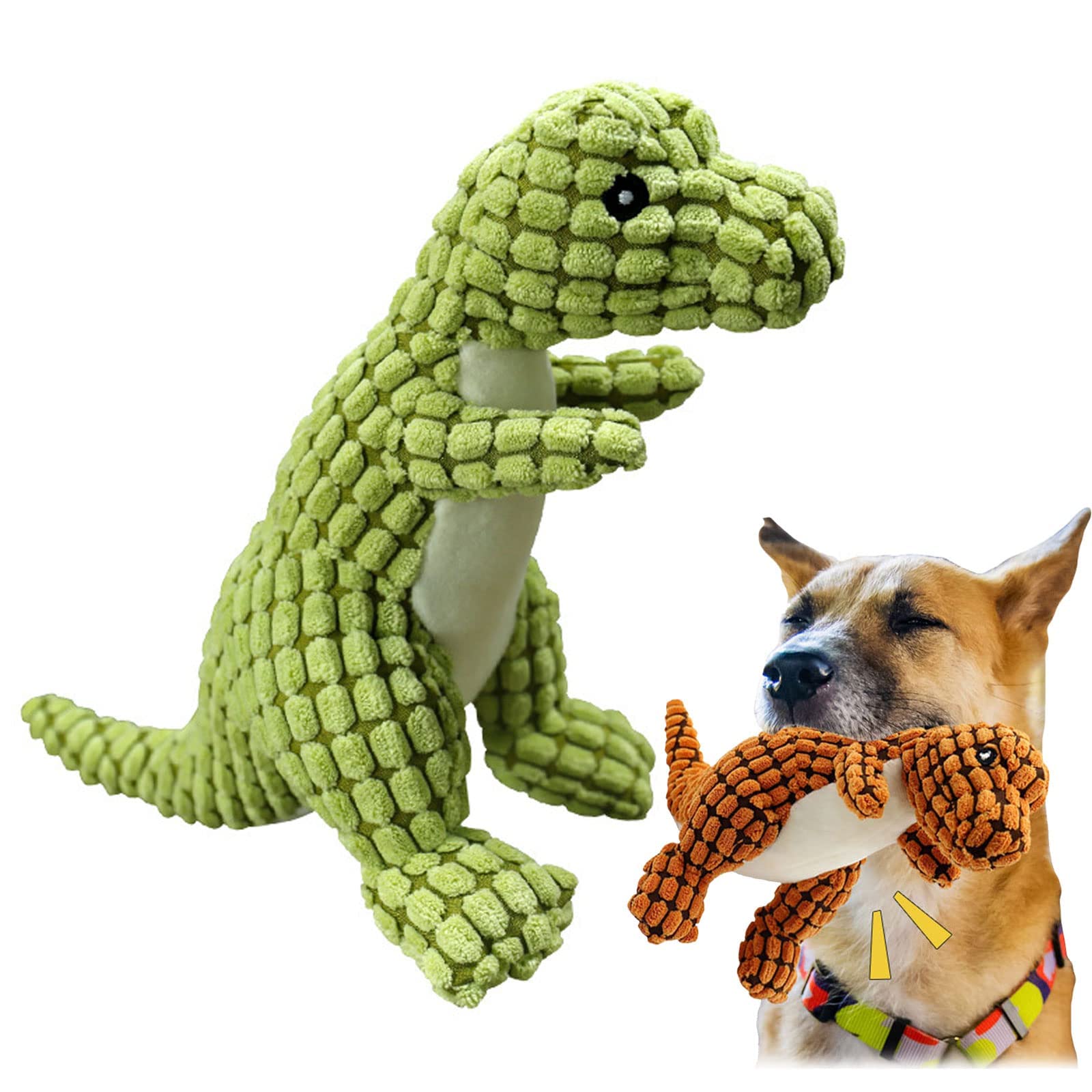 2023 New Indestructible Robust Dino Dog Toy,Robust Dino Plush Squeaky ...