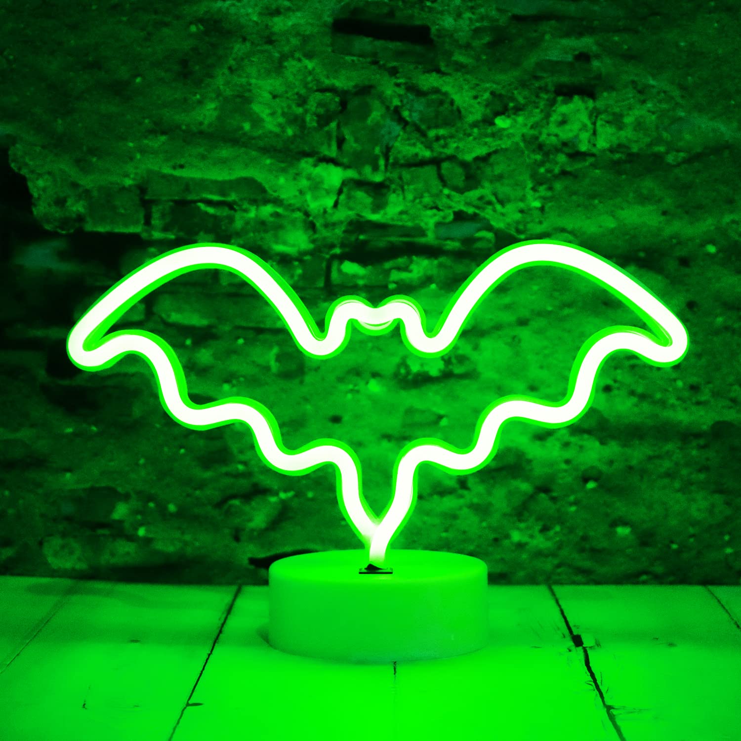 Amazon.com : LED Neon Bat Lights Halloween Decorations, Bat Shape Neon ...