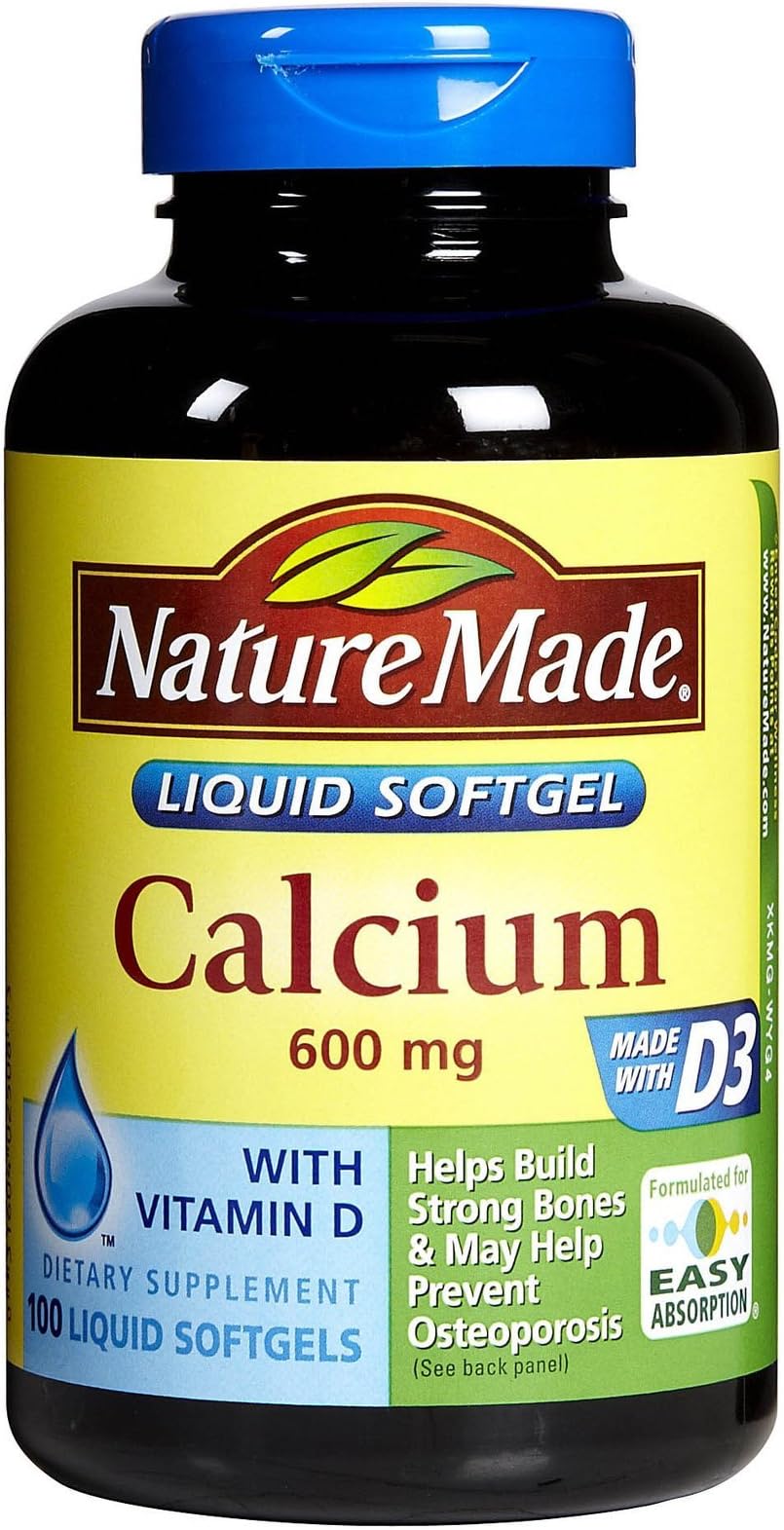 Amazon.com: Nature Made Calcium 600 mg - 100 Softgels, Pack of 4 ...