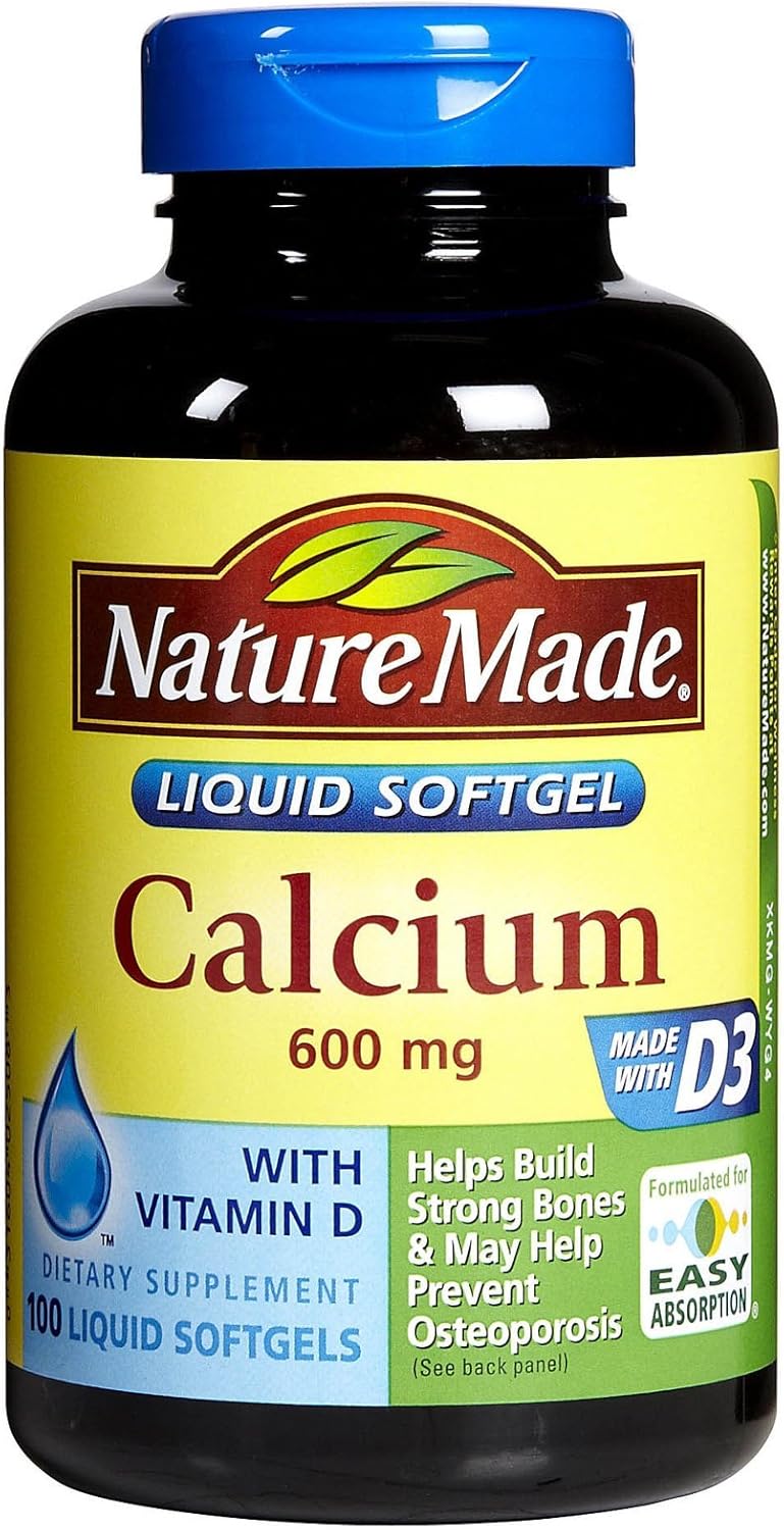 Amazon.com: Nature Made Calcium 600 mg - 100 Softgels, Pack of 4