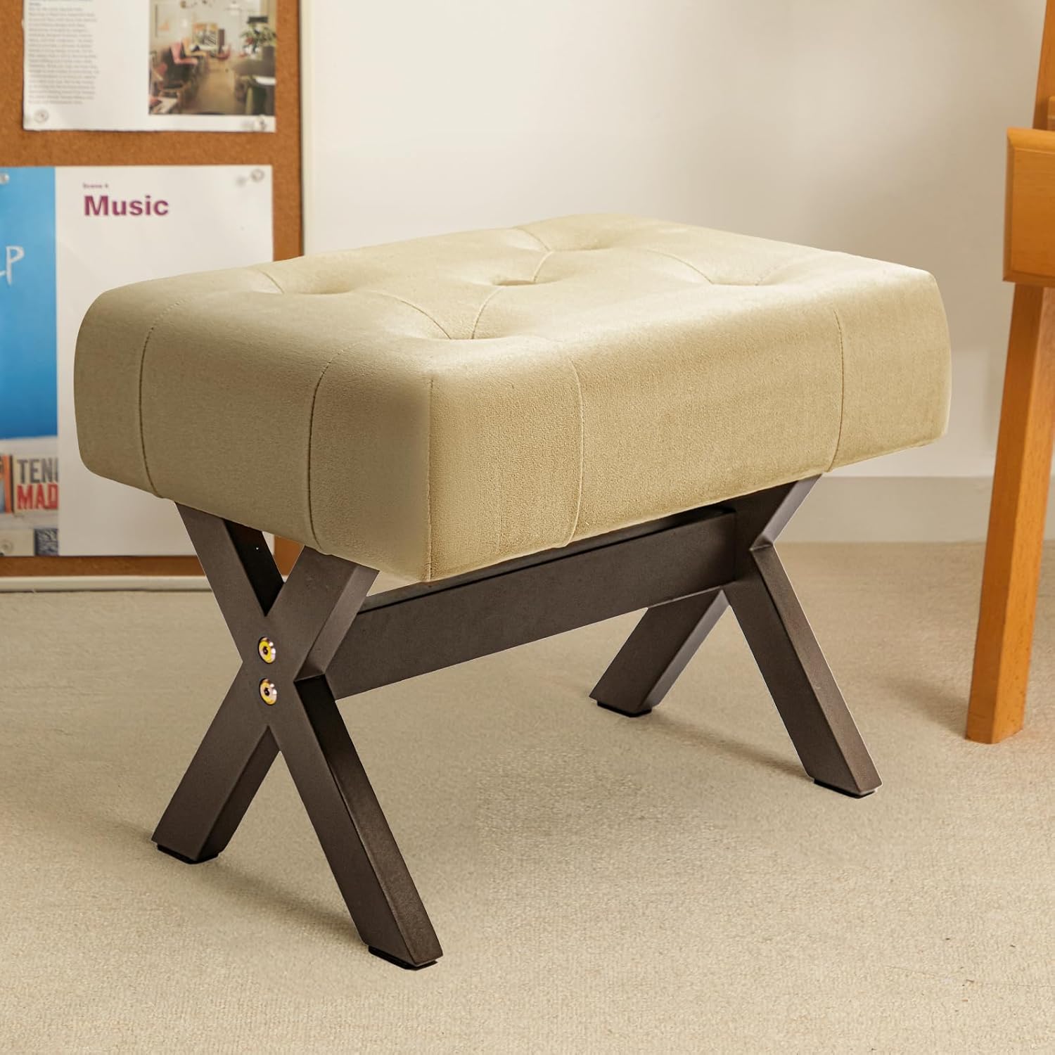 Amazon.com: Foot Stool, Small Foot Stools Ottoman Upholstered, Velvet ...