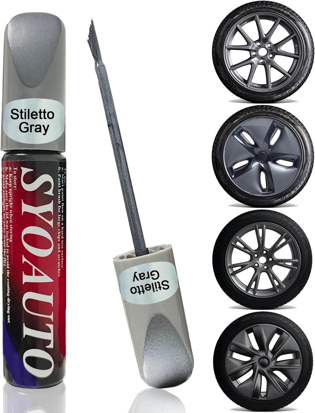 Amazon.com: SYOAUTO Rim Touch Up Paint For Tesla Model 3 18" Aero Wheel ...