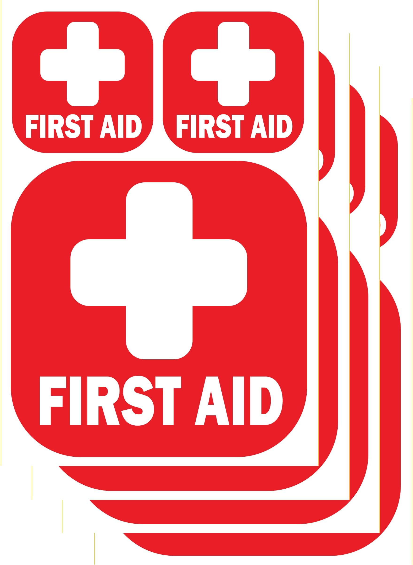 Ambulance Decals 2-Pack First Aid Sticker Decal - Safety Sign Vinyl ...