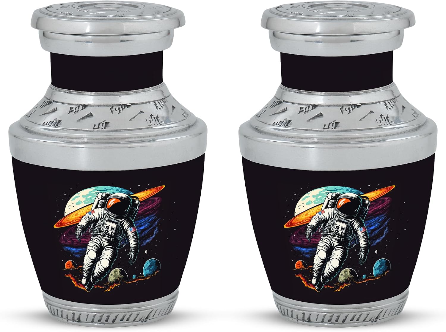 Amazon.com: PARUHAS Small Illustration Astronaut Space Urn for Ashes ...