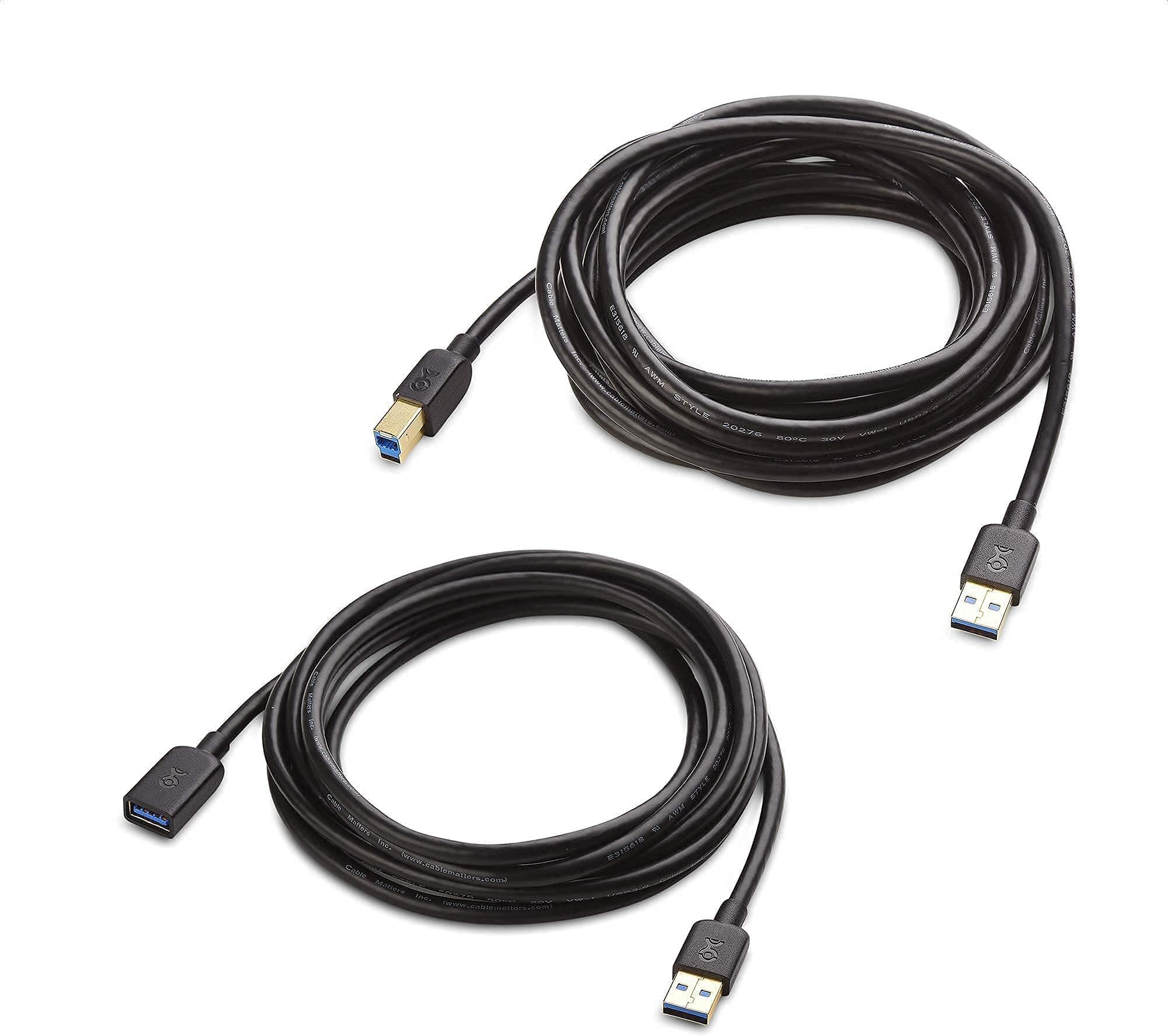 Amazon.com: Cable Matters 15 Foot Long USB 3.0 Cable (USB 3 Cable, USB ...