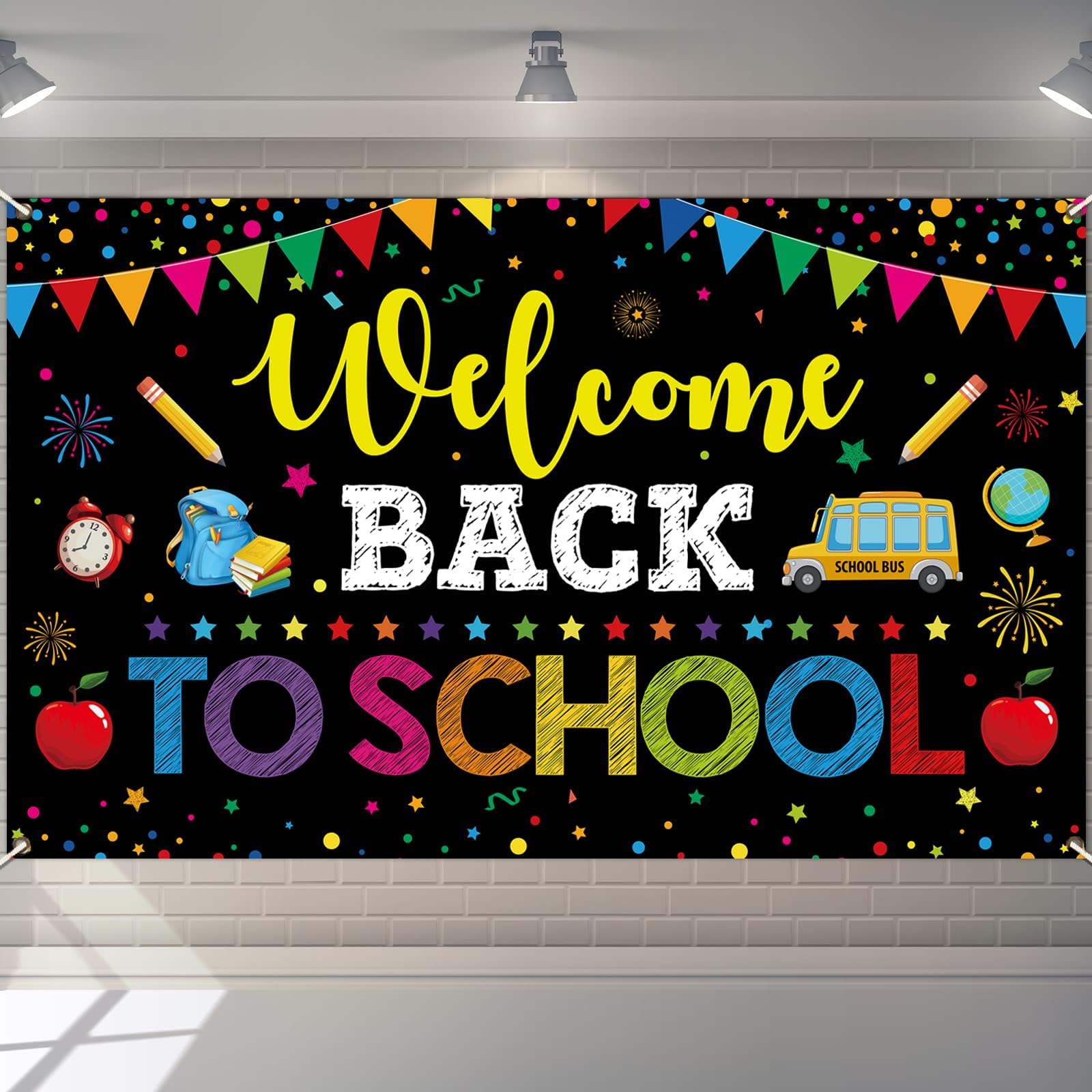 Amazon.com: Welcome Back to School Backdrop Banner Decorations, Large ...