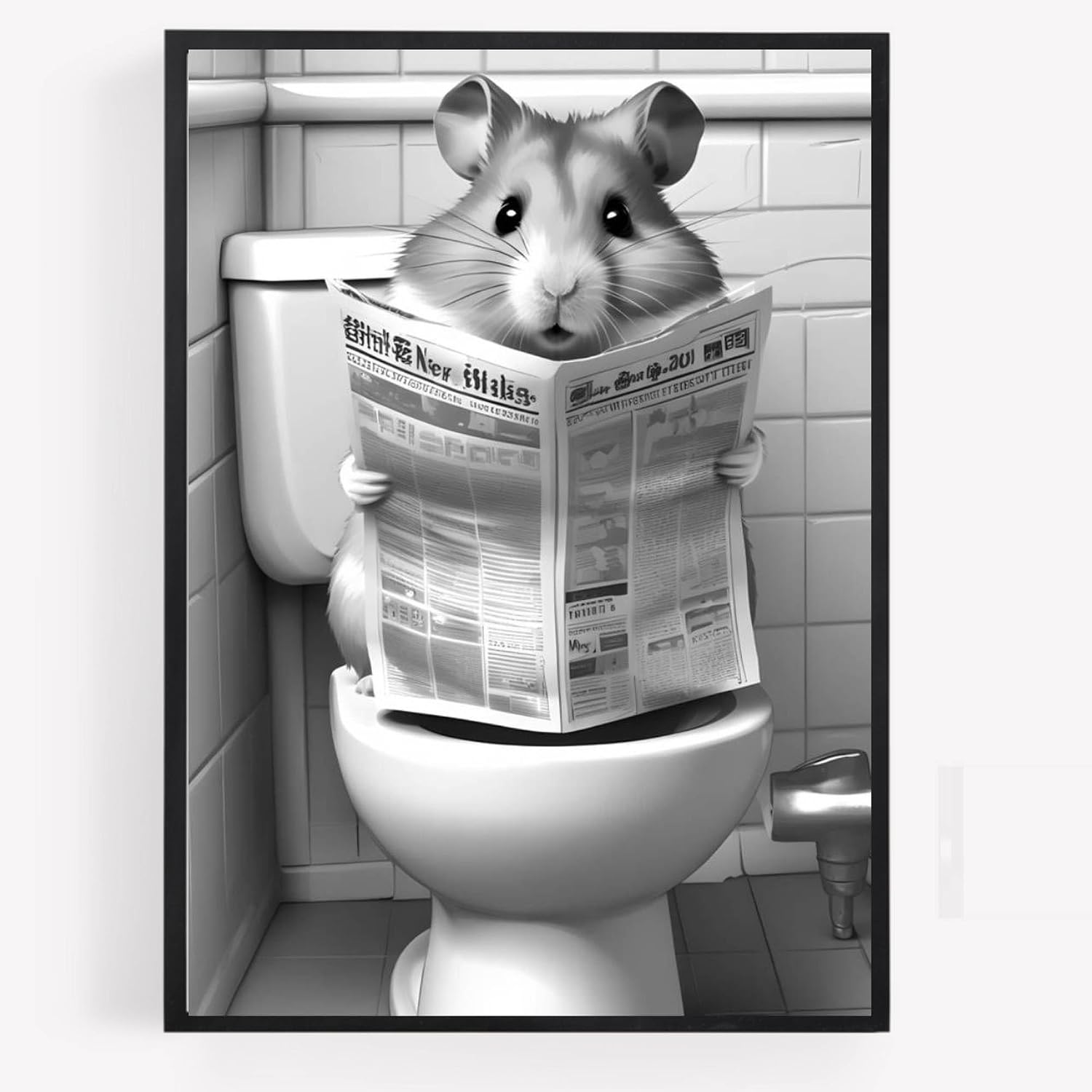 gfc Funny Bathroom Toilet animal Print Picture Poster hamster on a ...