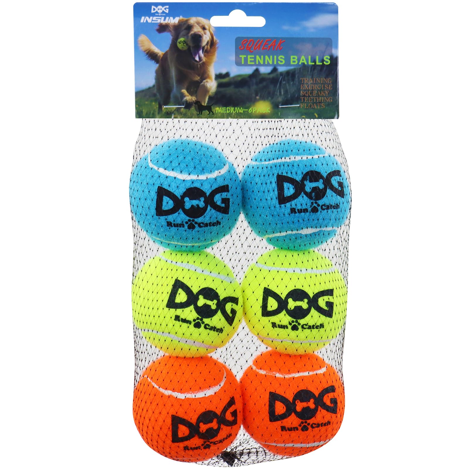 Pet Supplies : insum 6PC Squeaky Dog Balls -Squeaky Tennis Balls for ...