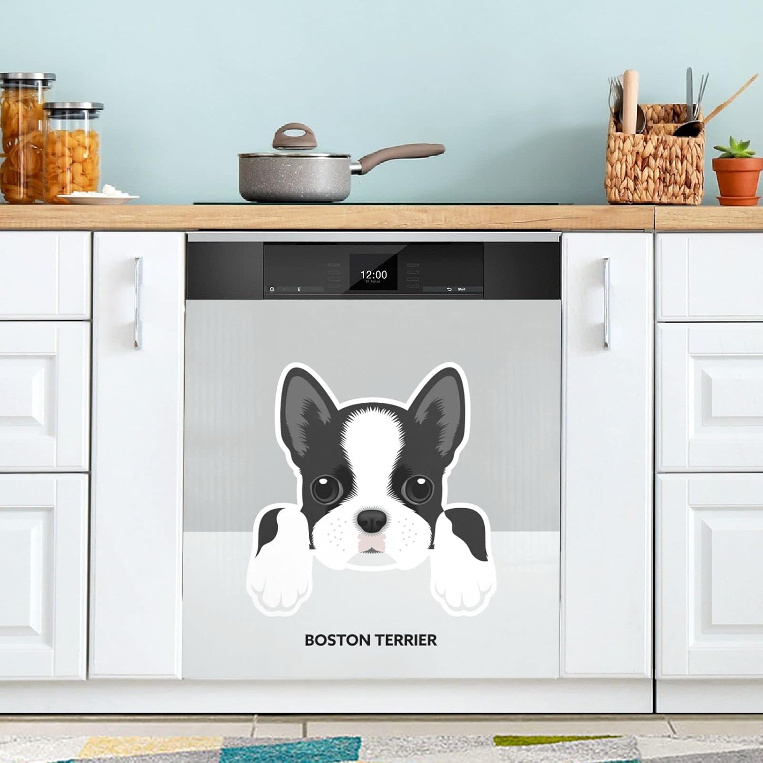 Amazon.com: Boston Terrier Puppy Dog Dishwasher Magnet Cover Magnetic ...