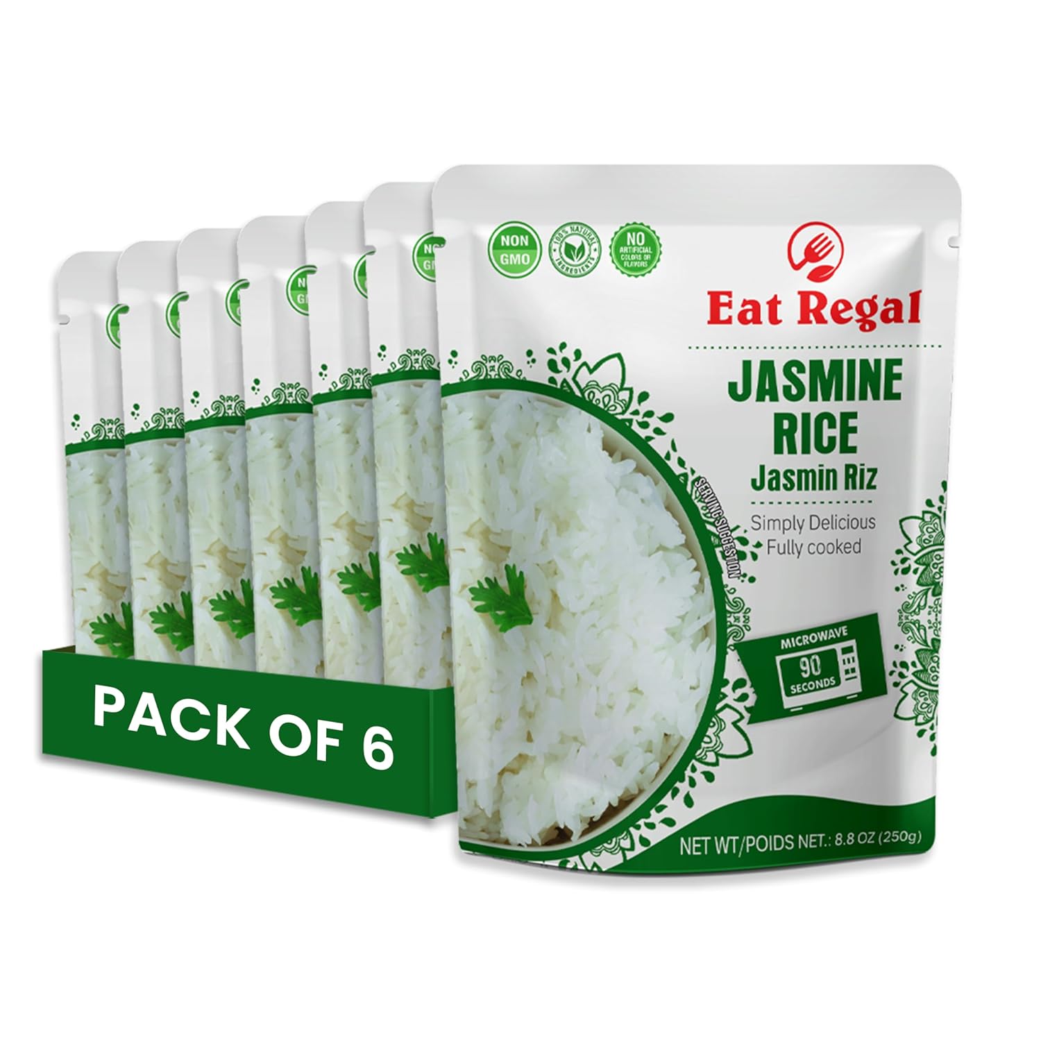 Amazon.com : Eat Regal Thai Jasmine Rice – Fully Cooked, Microwaveable ...