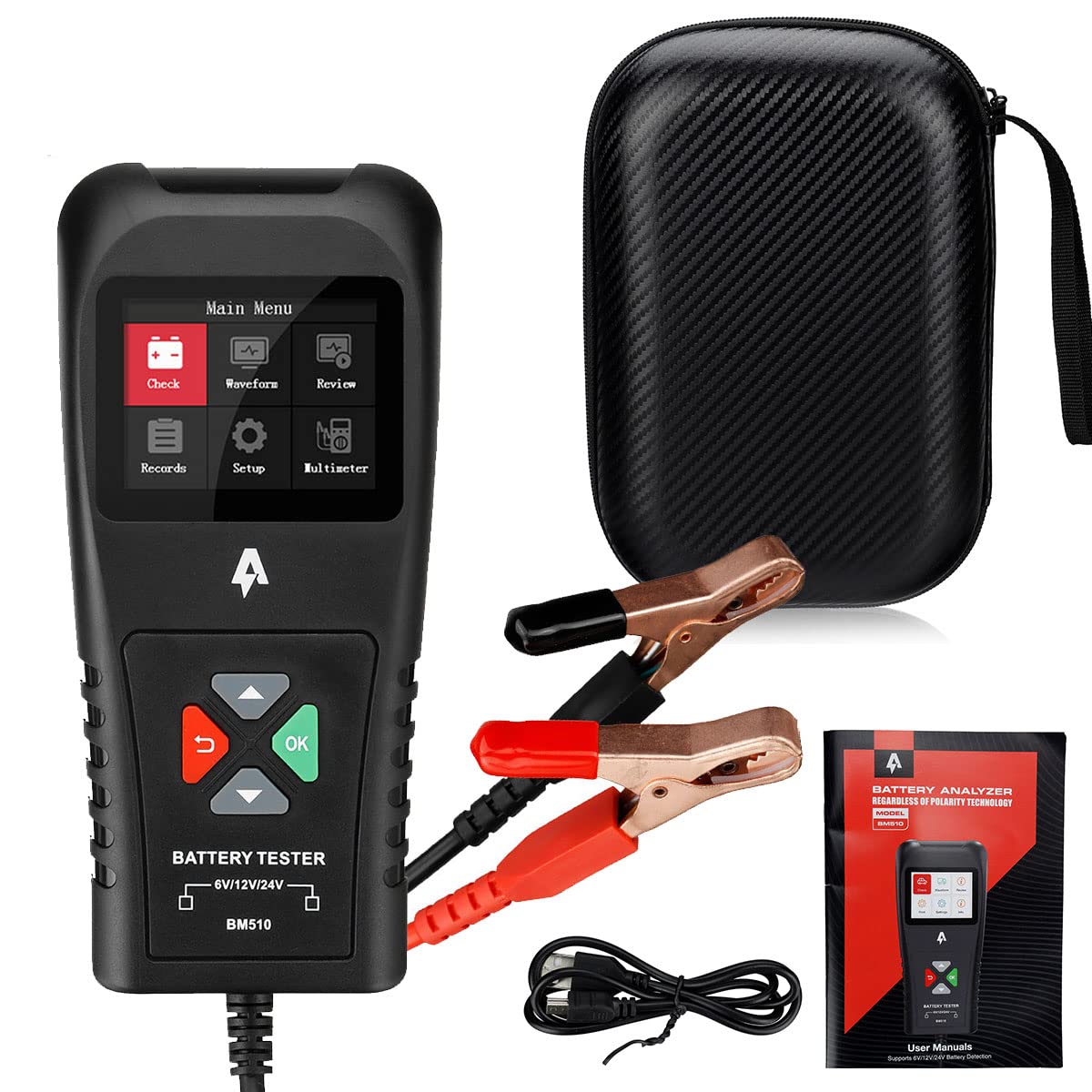 Amazon.com: Andeman Car Battery Tester Automotive 6V 12V 24V,BM510 100 ...