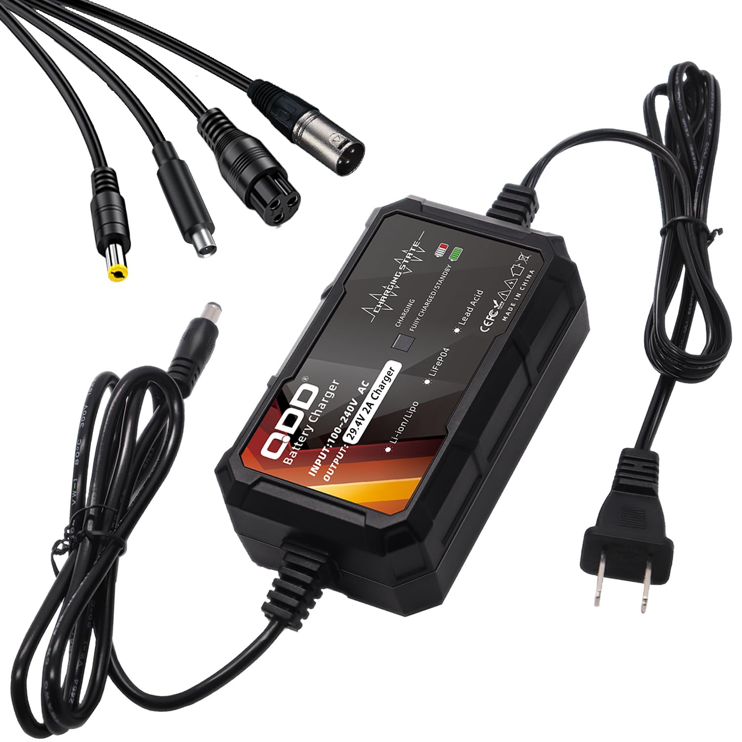 Amazon.com: QDD 29.4V 2A Balanced Car and Scooter Charger for 7S 25.9V ...