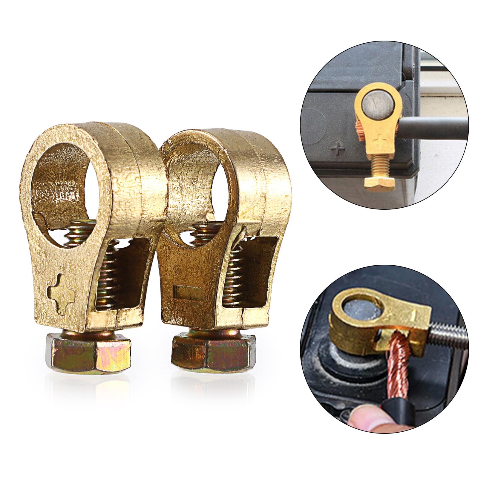 Snapklik.com : OwnMy 2 Pairs Pure Copper Battery Connection Clips Car ...