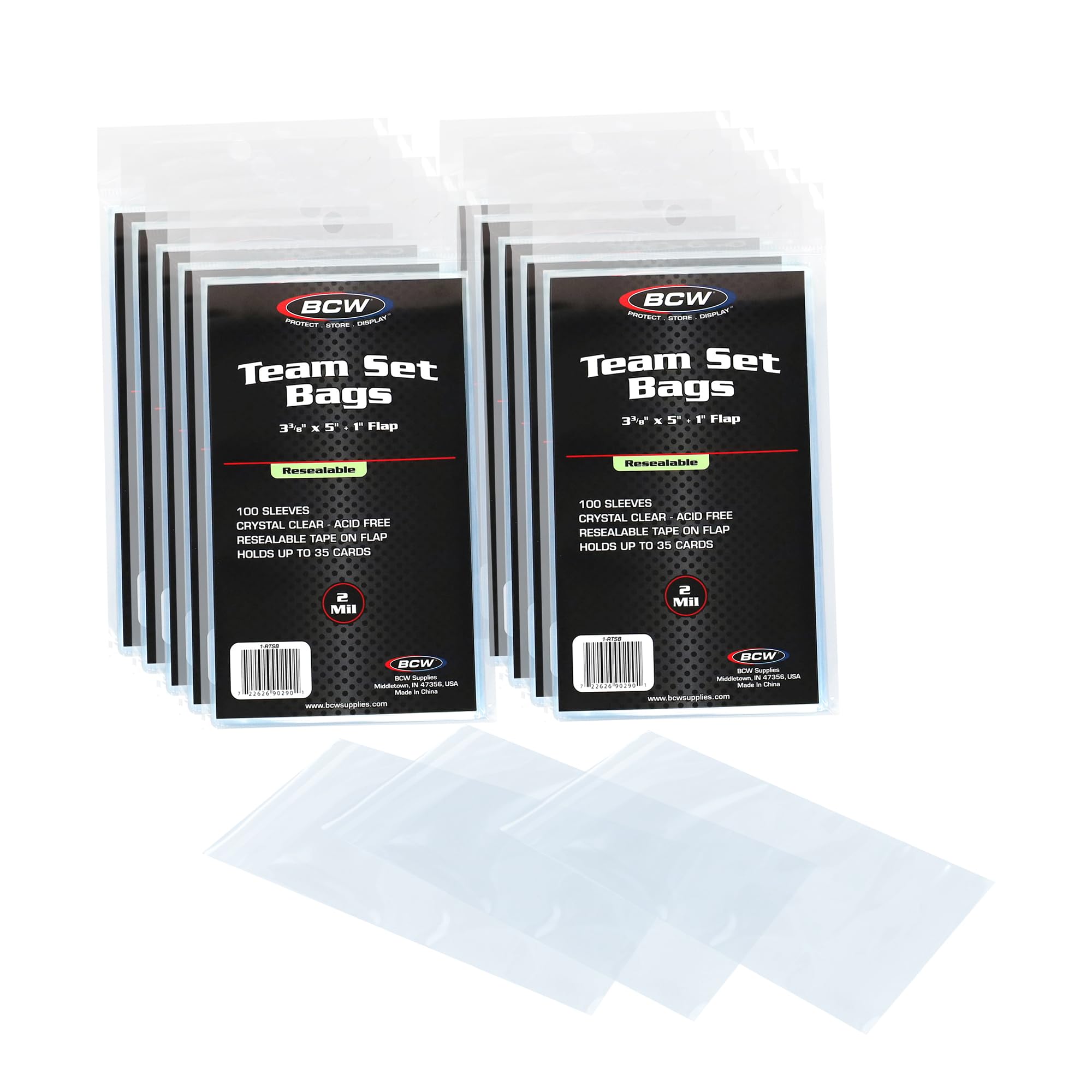 Amazon.com: BCW Resealable Team Set Bags - 1000 ct | Archival Quality ...