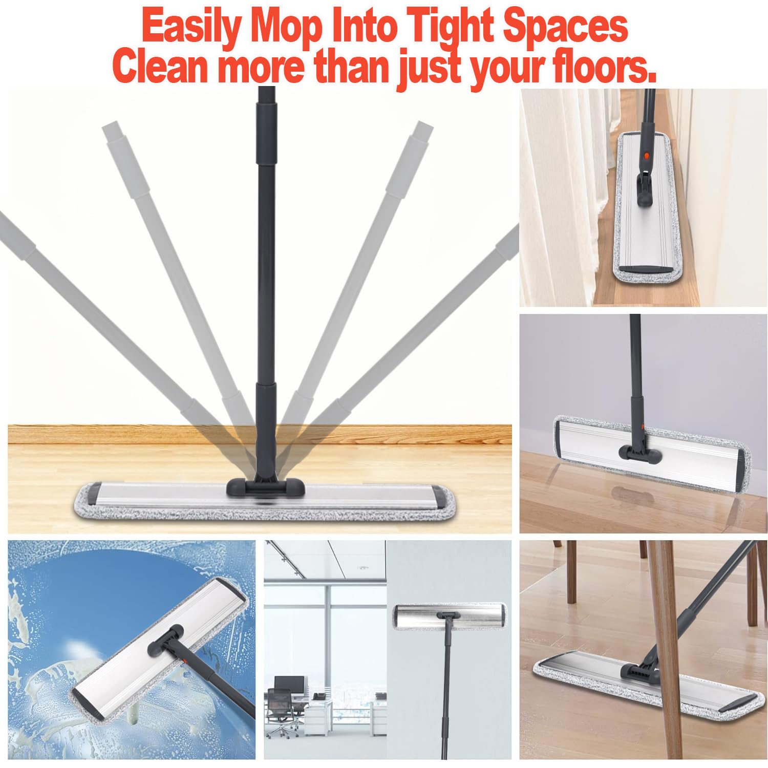 Snapklik.com : 18 Professional Microfiber Mop Large Flat Mops For Floor ...