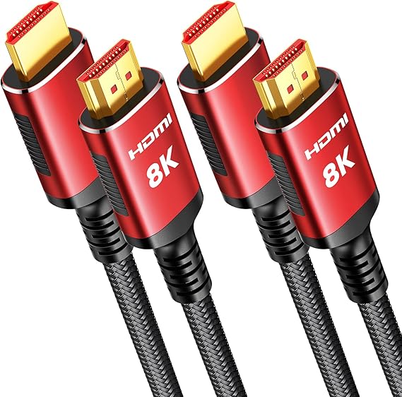 Amazon.com: Snowkids 8K HDMI Cable 2.1 10FT 2-Pack, 48Gbps Ultra High Speed HDMI Braided Cord ...