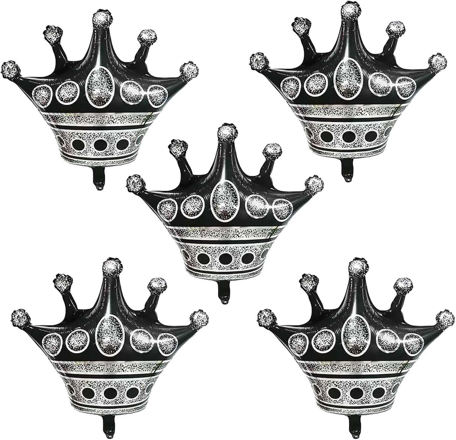 Amazon.com: 5PCS Black Crown Balloons Large Crown Foil Balloons Black ...