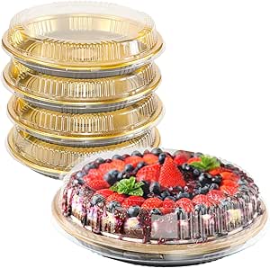 Amazon.com: Tamnjvrr 5 Pcs Disposable Pie Carrier with Clear Lid Round Cake Cupcake Container ...