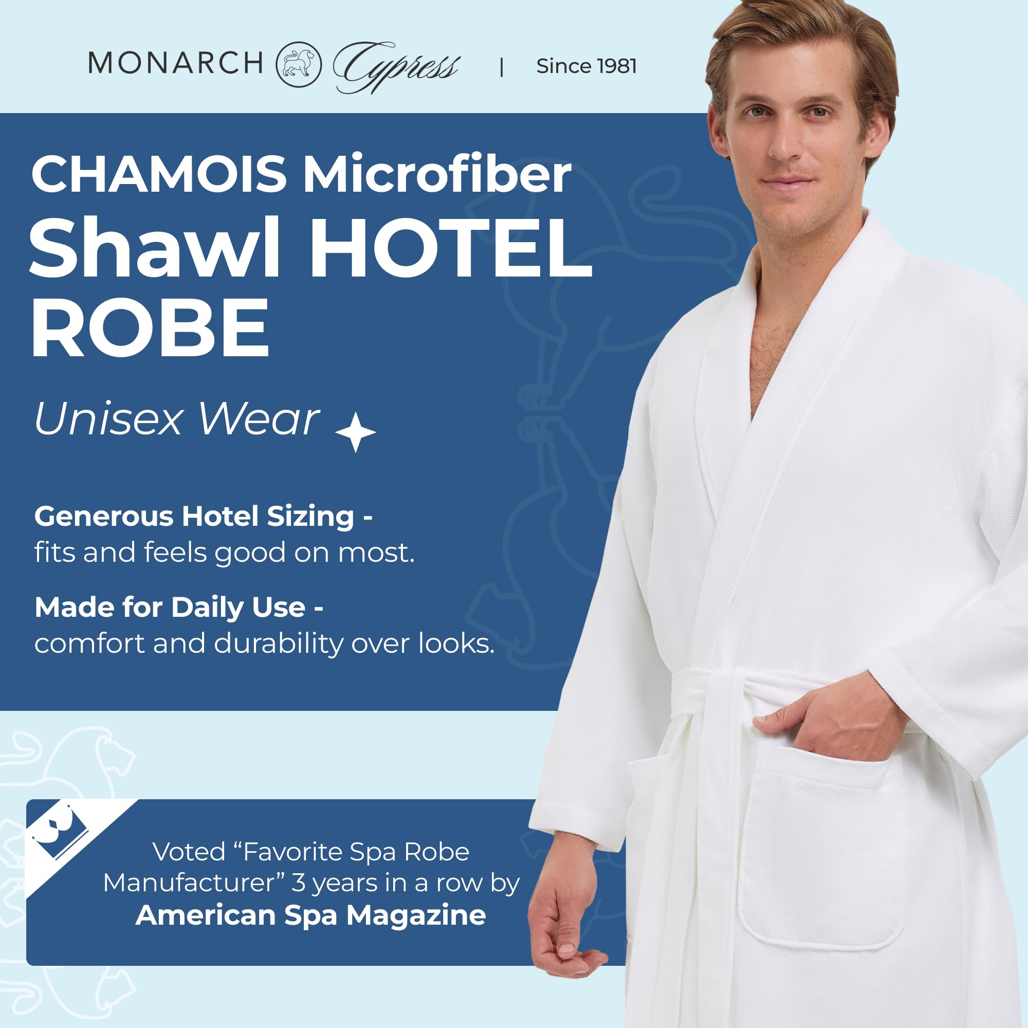 Snapklik.com : MONARCH Chamois Microfiber Shawl Hotel Robe For Men Or ...
