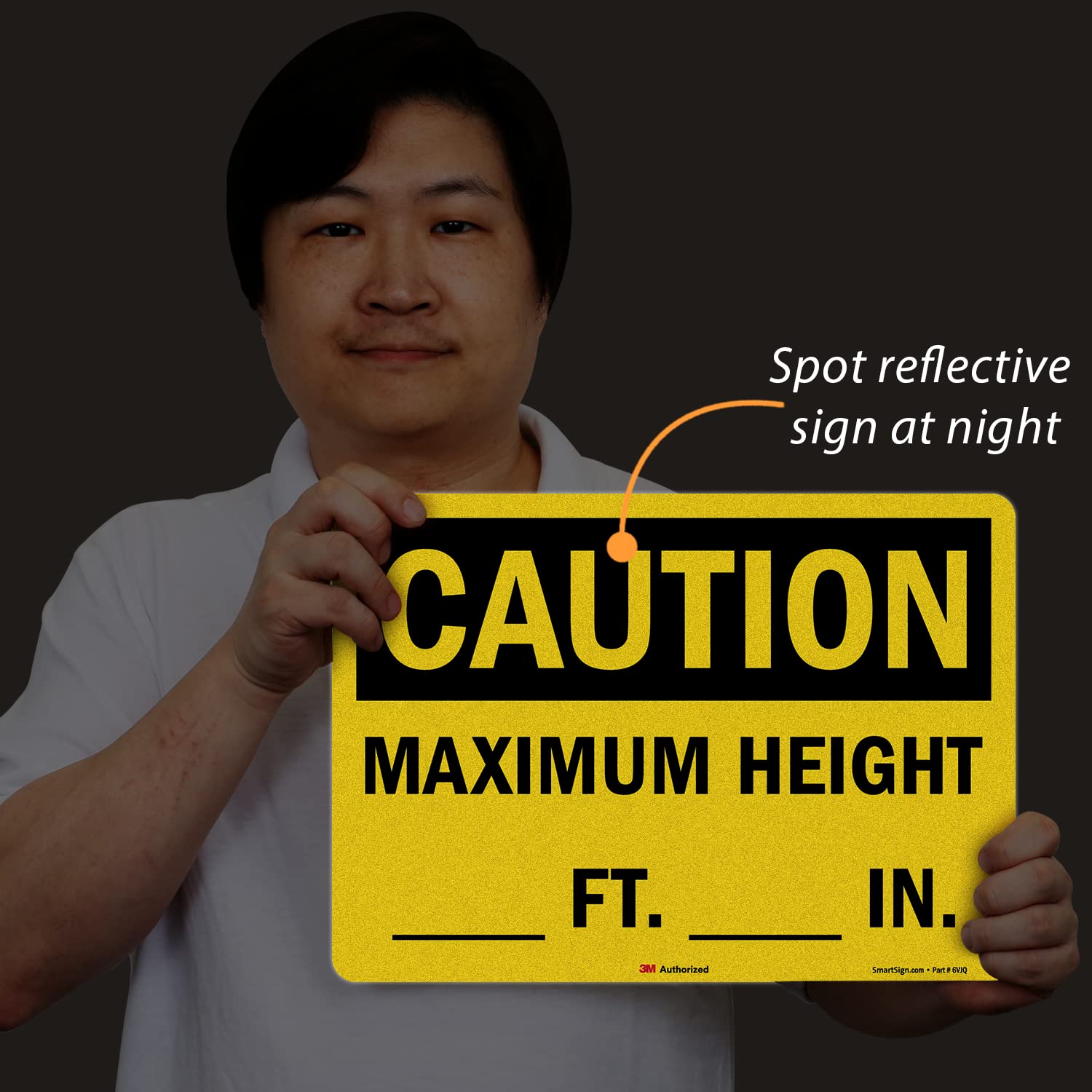 Custom Metal Sign SmartSign Caution Maximum Height Write-On Sign ...