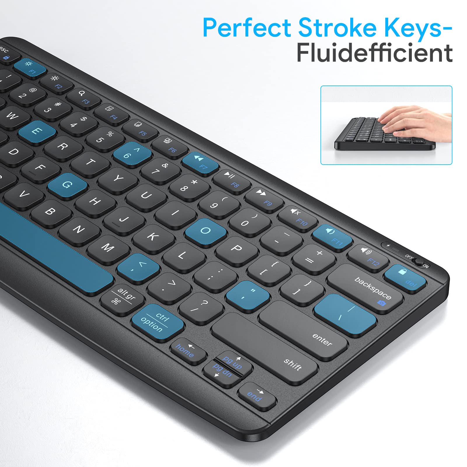 OMOTON Bluetooth Keyboard, Rechargeable Wireless Keyboard for Mac, iPad ...