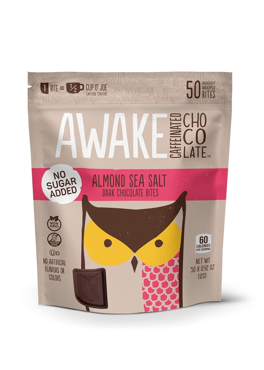 Amazon.com : AWAKE Caffeinated Chocolate Bites, No Sugar Added, Keto ...