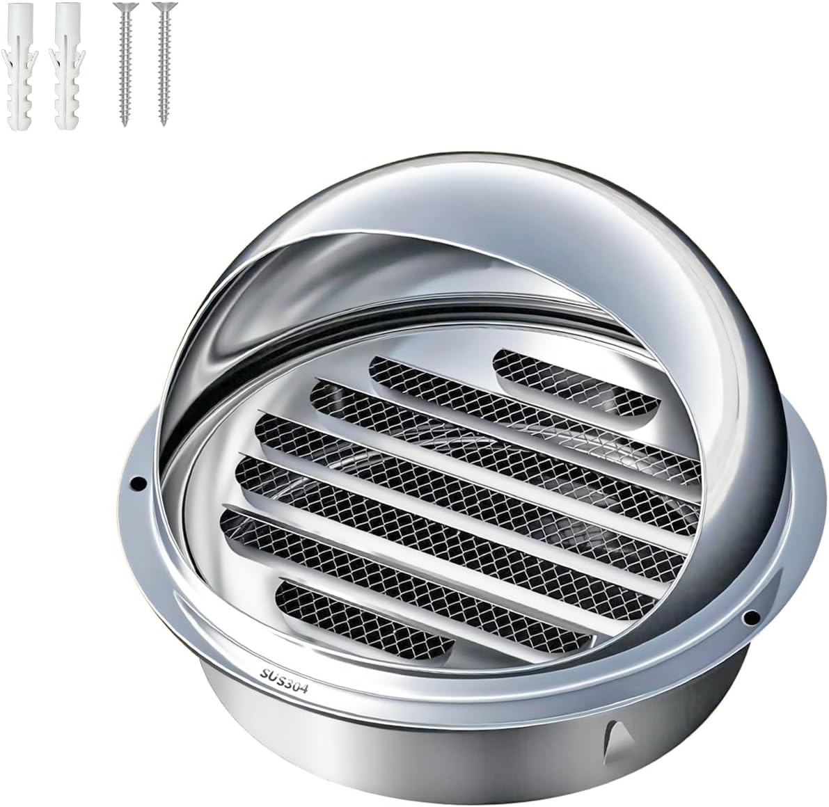 100mm Stainless Steel Wall Vent Cover, Exhaust Air Vent Cover, Round ...