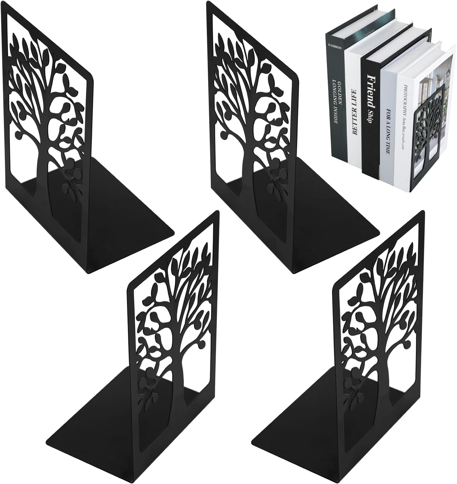 Buchstütze 2 Parr(=4 Stück), Buchstützen Metall Schwarz, Bücherstütze ...