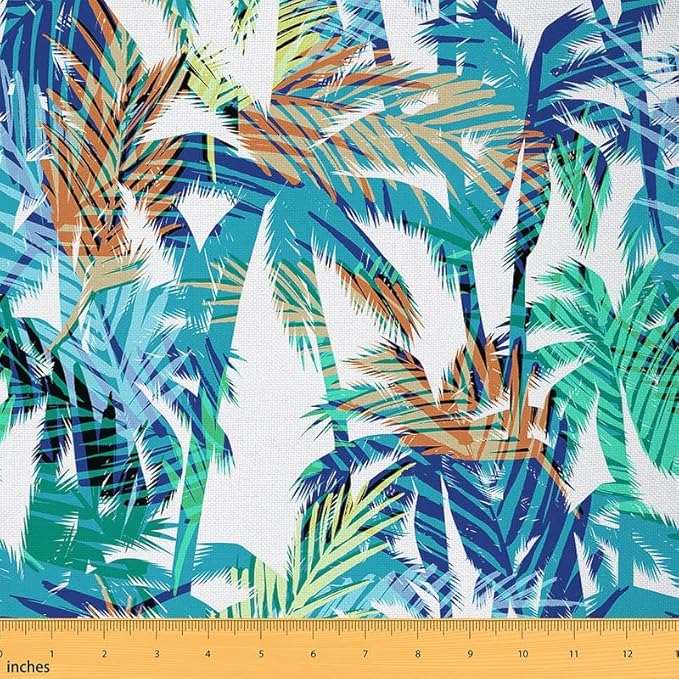 Amazon.com: Feelyou Palm Leaf Outdoor Fabric by The Yard, Tropical ...