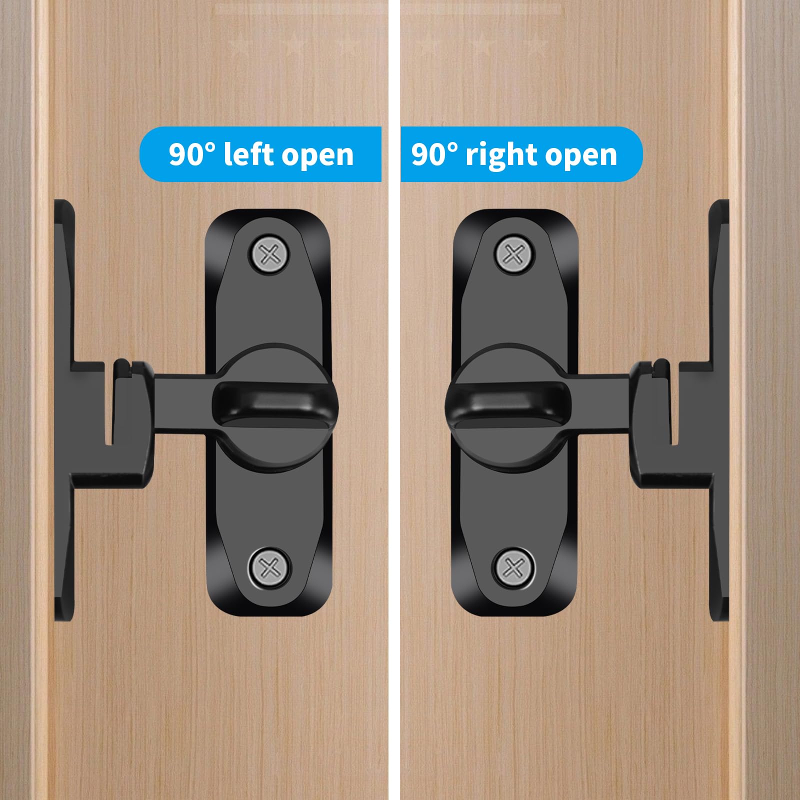 Snapklik.com : Door Latch Black Heavy Duty Bar Gate Latches Safety Door ...