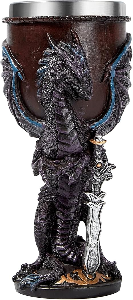Amazon.com | Ottalent Purple Flame Dragon Goblet with Stainless Steel ...