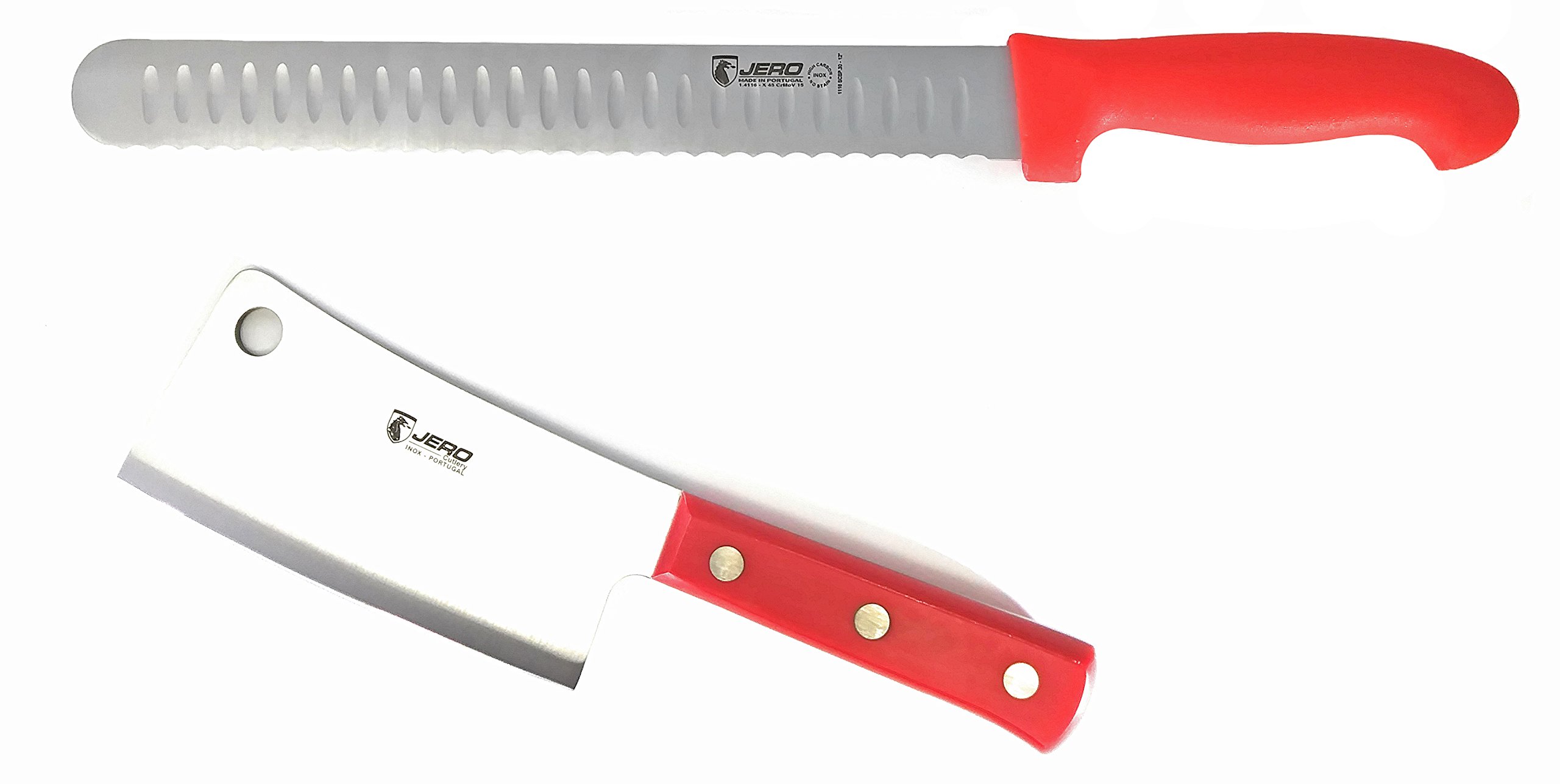 Jero Bbq Slicer And Cleaver Set 12 Serrated Granton Edged | Desertcart ...