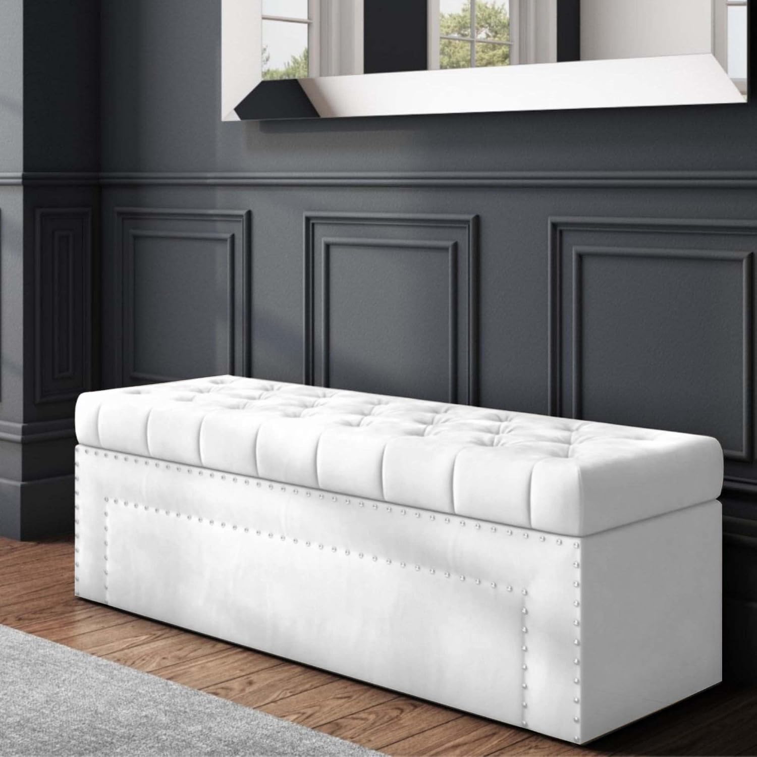 Duke Chesterfield Ottoman storage Box - Plush Velvet Storage Ottoman ...