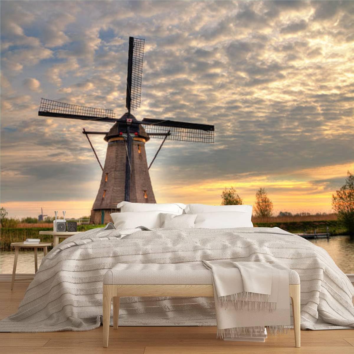 Modern Windmill In Water